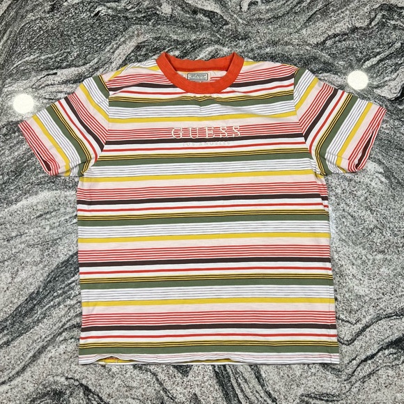 Guess | Shirts | Vintage Guess Originals Striped Shirt Embroidered Mens ...